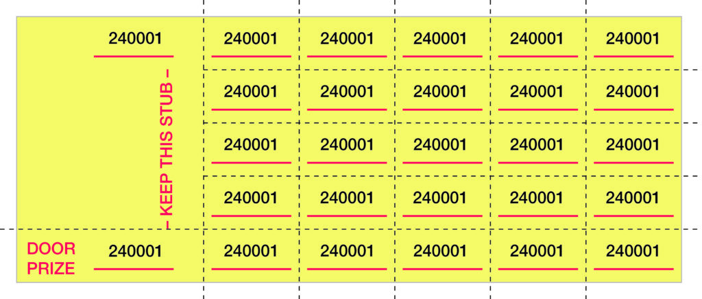 Chinese Auction Tickets - Yellow - 500 Count - National Ticket Company