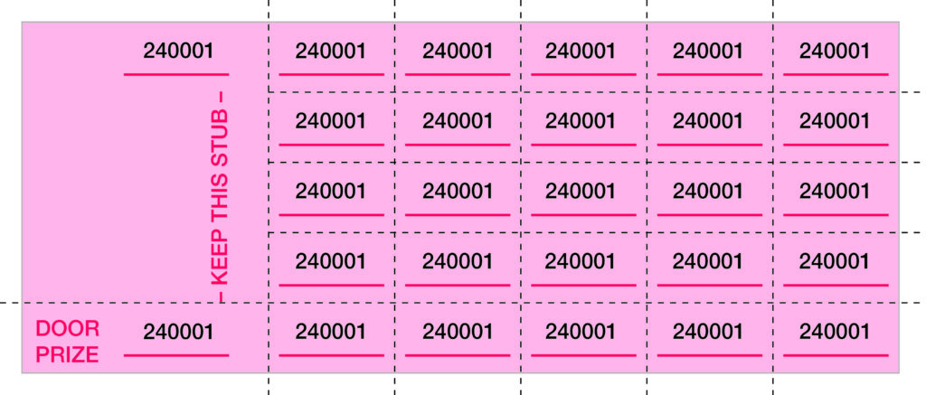Chinese Auction Tickets - Pink - 500 Count - National Ticket Company